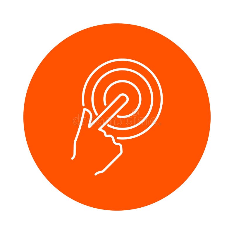 Vector Monochrome Round Icon Thumbnail Images Pushing the Bell Button ...