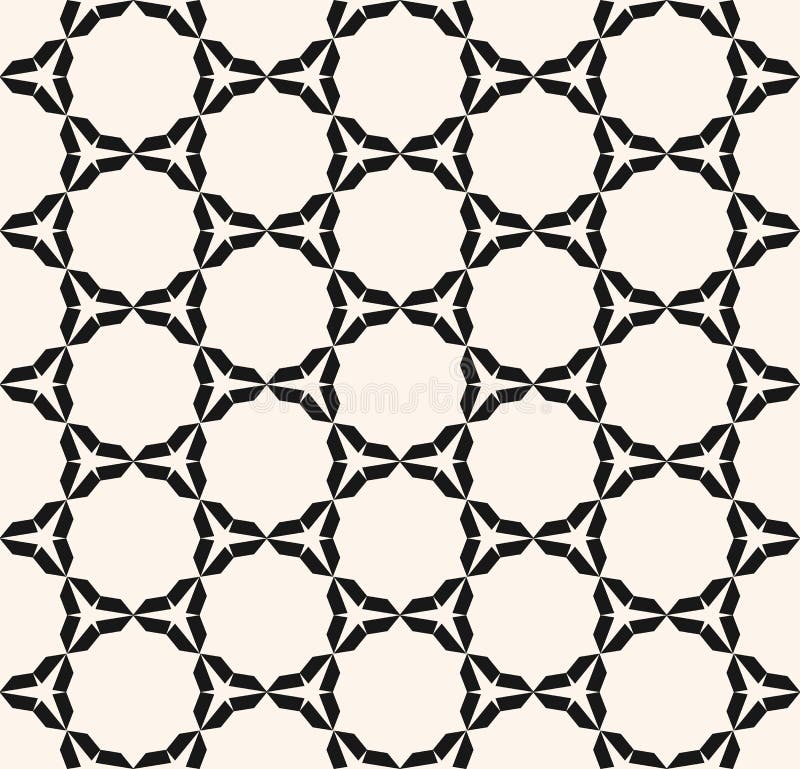 Vector Monochrome Seamless Pattern with Delicate Geometric Grid, Net, Lattice Stock Vector ...