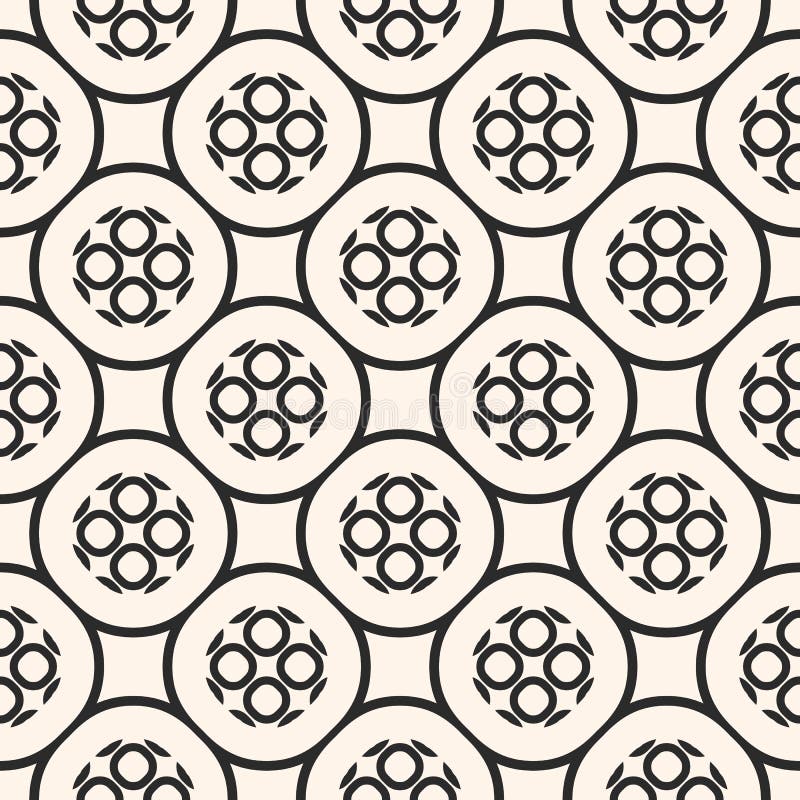 Vector Monochrome Seamless Pattern with Geometric Figures, Perforated ...