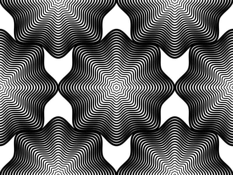 Vector Monochrome Stripy Endless Pattern, Art Continuous Stock Vector ...