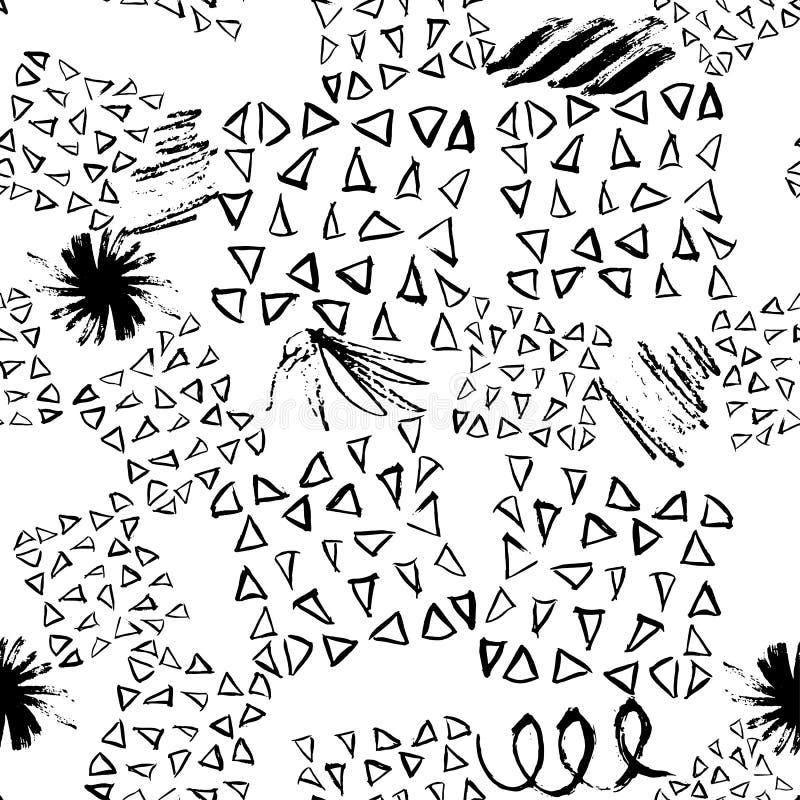 Vector Monochrome Triangles Seamless Pattern Stock Vector ...