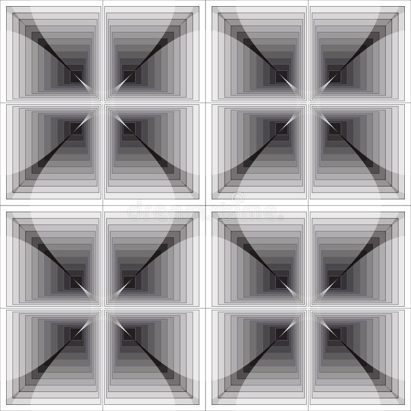 Vector Monochrome Volume Seamless Geometric Pattern Stock Vector ...