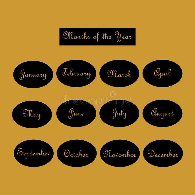 Months of the Year Vector Illustration Stock Vector - Illustration of ...