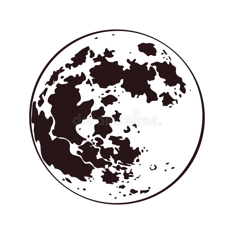 Vector Moon Illustration. Vector Hand Drawn Illustration Stock Vector ...