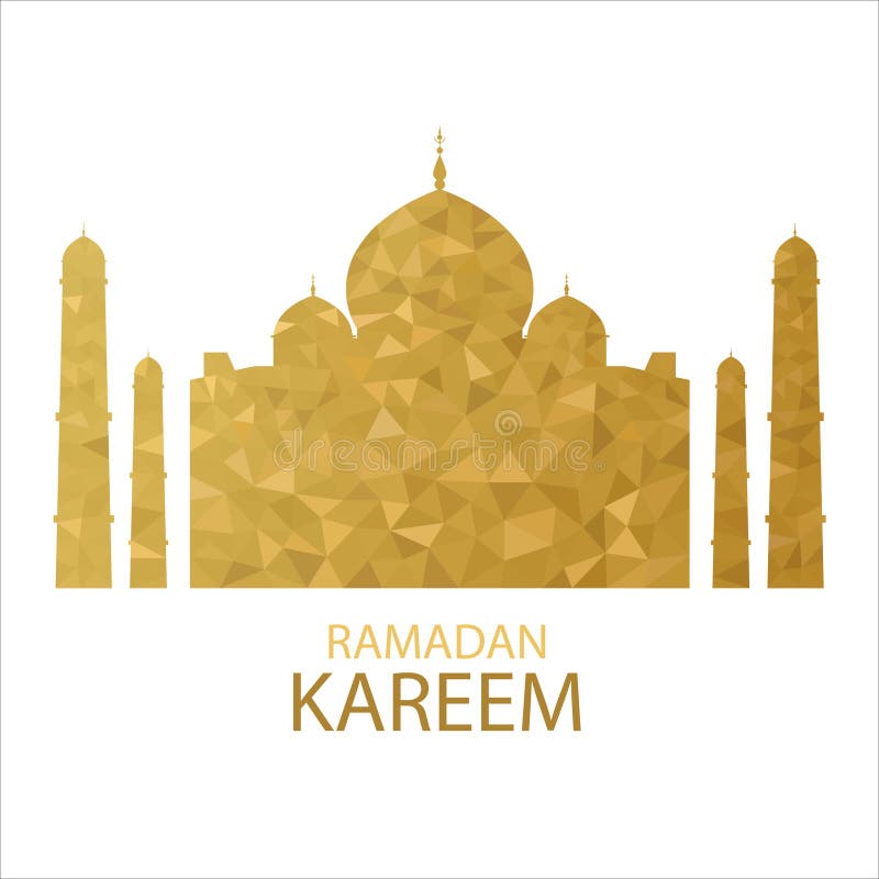 Vector Moon Lightning Triangle Background with Ramadan Kareem Greetings ...