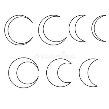 7 Vector Moon Shapes. Editable Stroke. Eps 10 Stock Vector ...