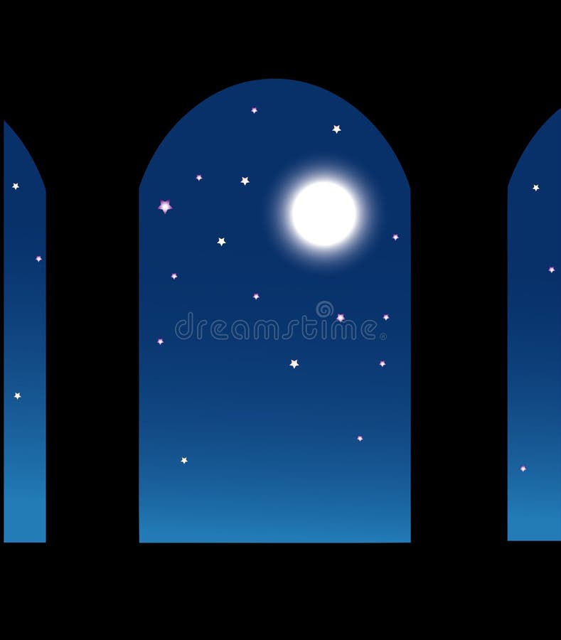 Vector moon in window stock vector. Illustration of midnight - 7007705