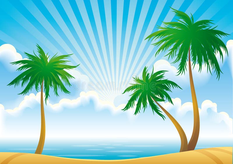 Vector morning coast stock vector. Illustration of rays - 10176577