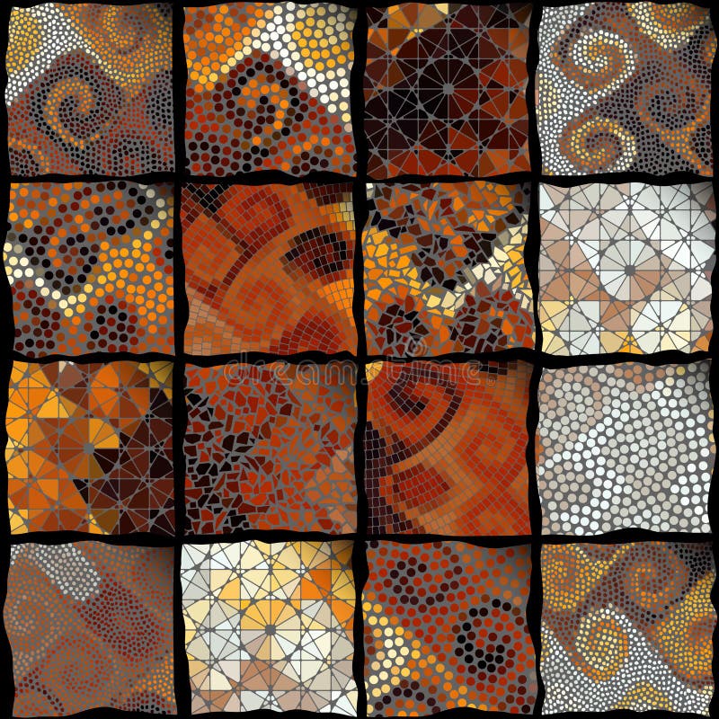 Vector Mosaic Art Pattern. Vector Mosaic Image Stock Vector ...