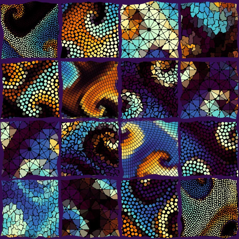 Vector Mosaic Art Pattern. Vector Mosaic Image Stock Vector ...