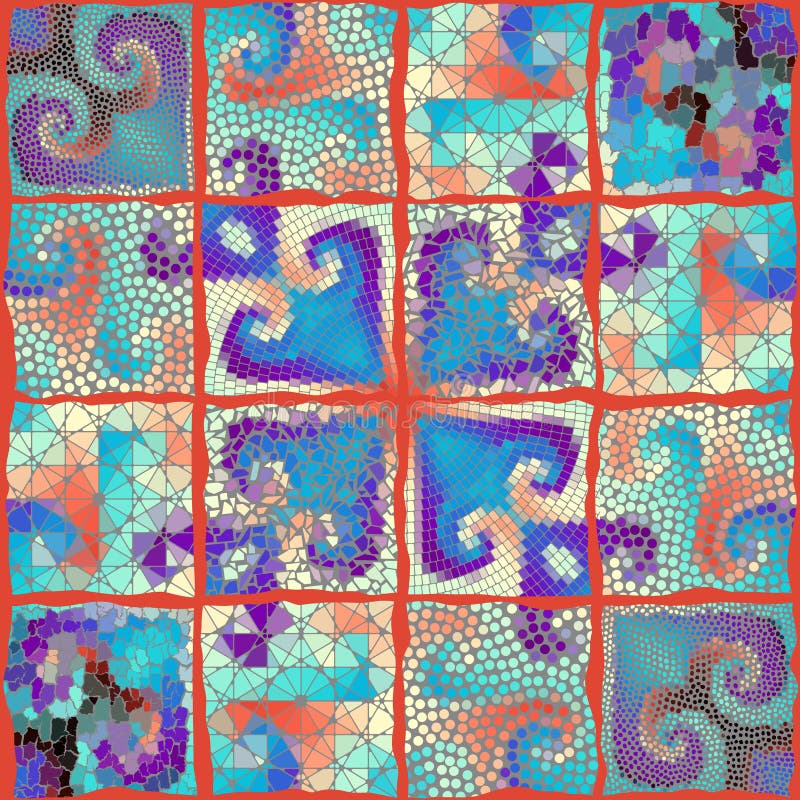 Vector Mosaic Art Pattern. Vector Mosaic Image Stock Vector ...