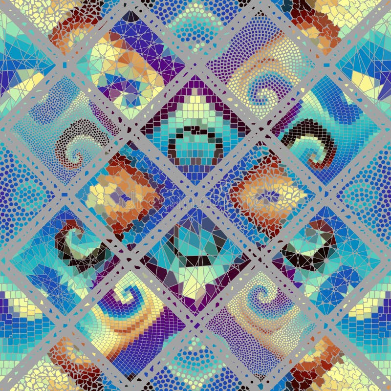 Vector Mosaic Art Pattern. Vector Mosaic Image Stock Vector ...
