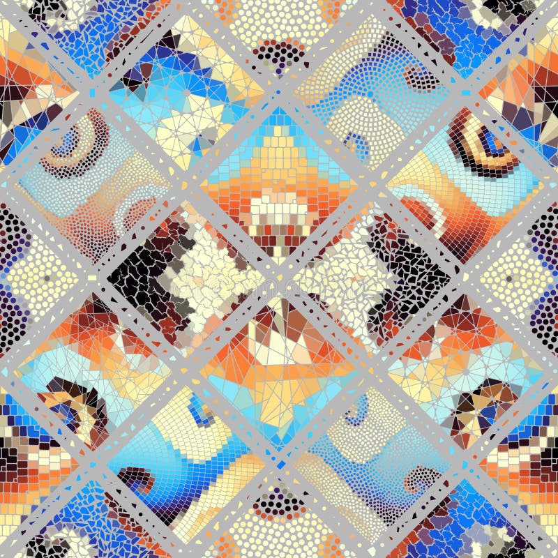 Vector Mosaic Art Pattern. Vector Mosaic Image Stock Vector ...