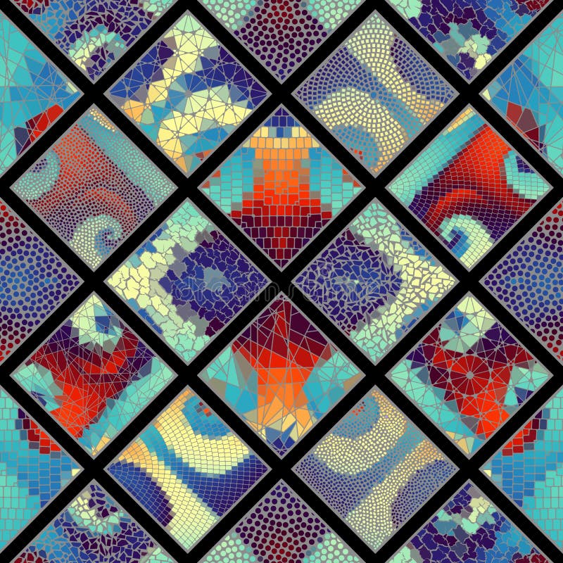 Vector Mosaic Art Pattern. Vector Mosaic Image Stock Vector ...
