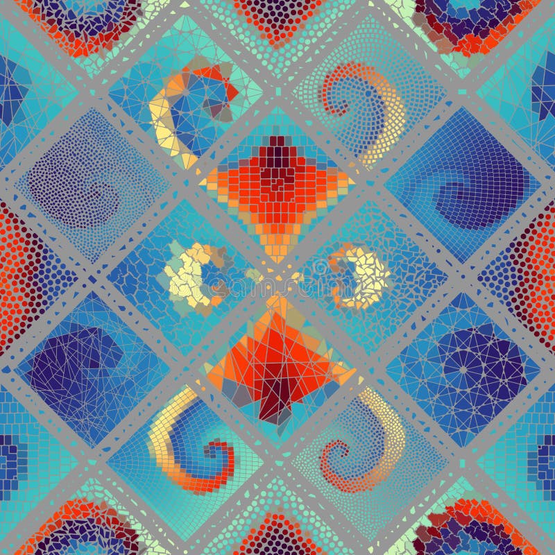 Vector Mosaic Art Pattern. Vector Mosaic Image Stock Vector ...
