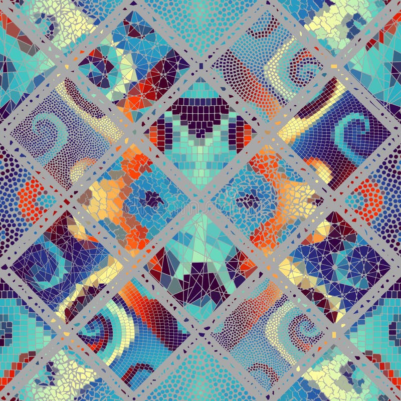 Vector Mosaic Art Pattern. Vector Mosaic Image Stock Vector ...