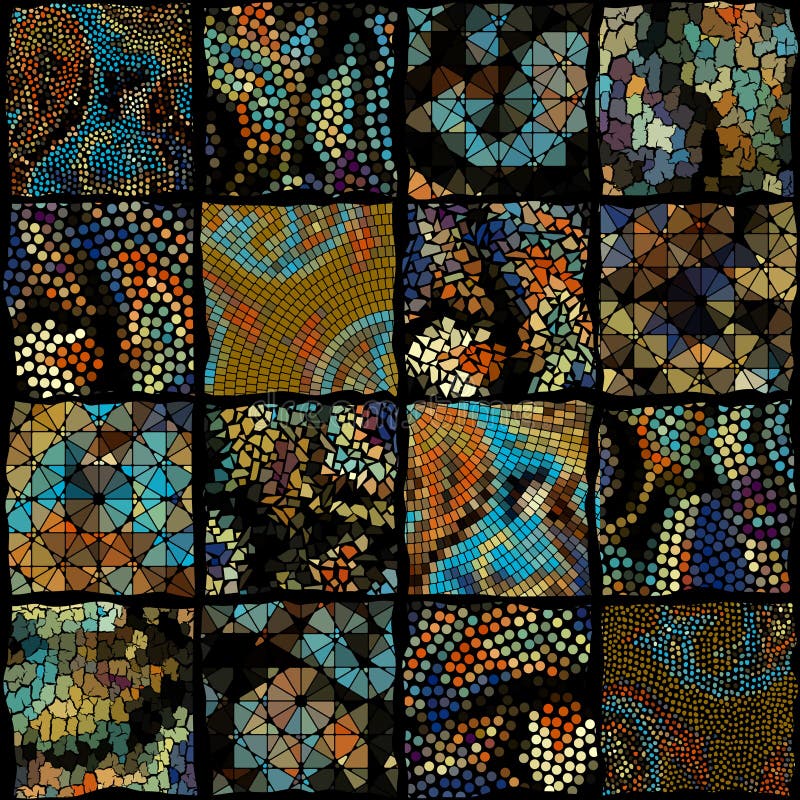 Vector Mosaic Art Pattern. Vector Mosaic Image Stock Vector ...