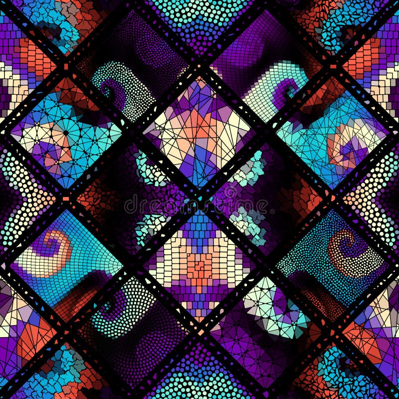 Vector Mosaic Art Pattern. Vector Mosaic Image Stock Vector ...