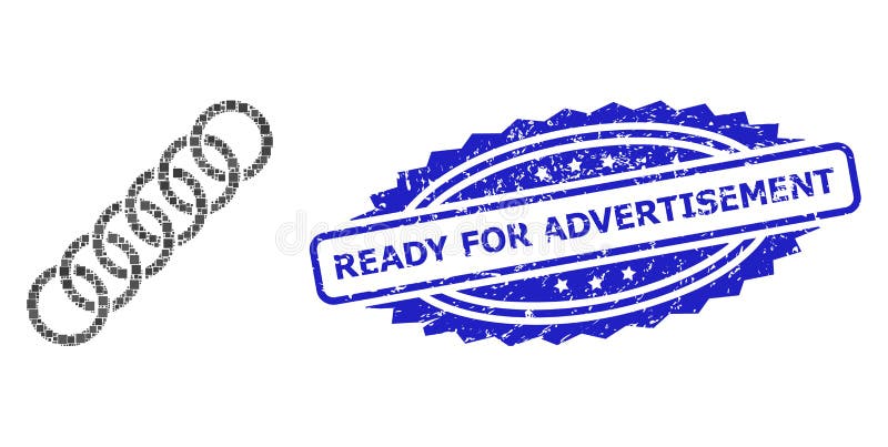 Textured Ready for Advertisement Stamp and Square Dot Collage Circle ...