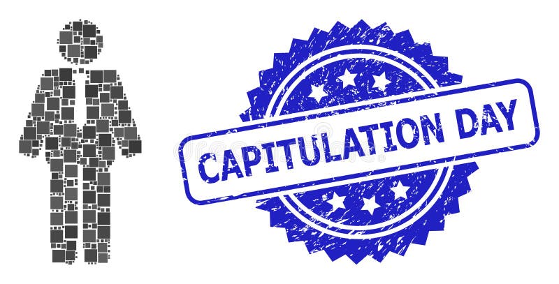 Distress Capitulation Day Stamp Seal and Square Dot Mosaic Groom Stock ...