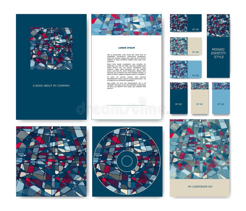 Vector mosaic identity set stock illustration. Illustration of blue ...