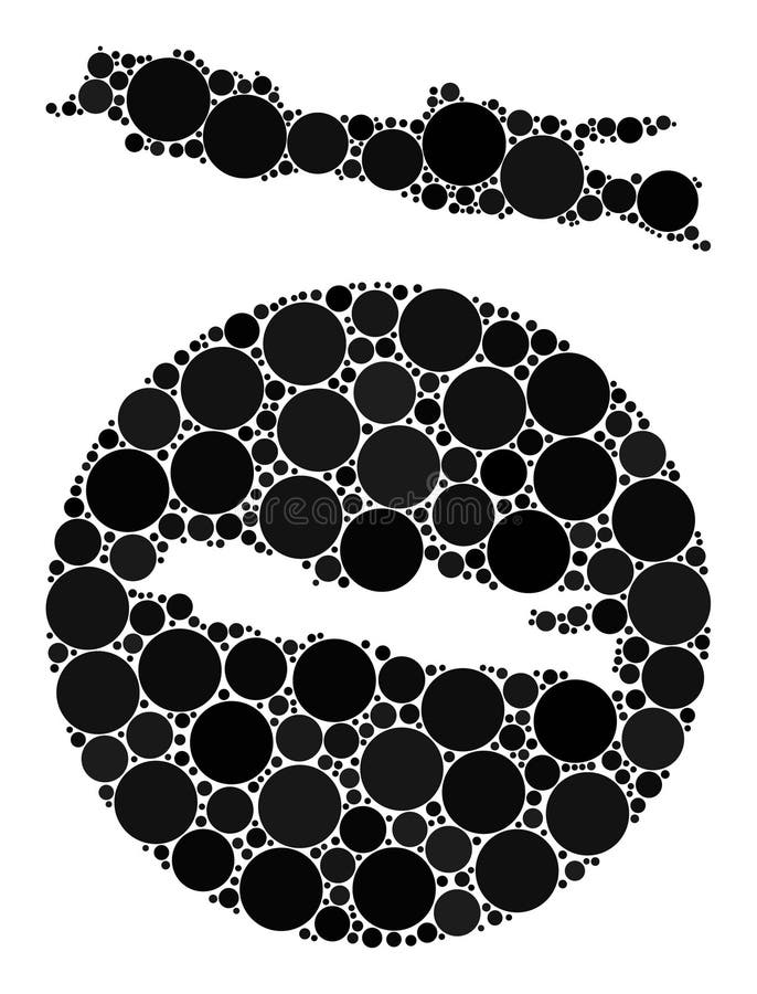 Inverted and Usual Mosaic Java Island Map of Circles Stock Vector ...