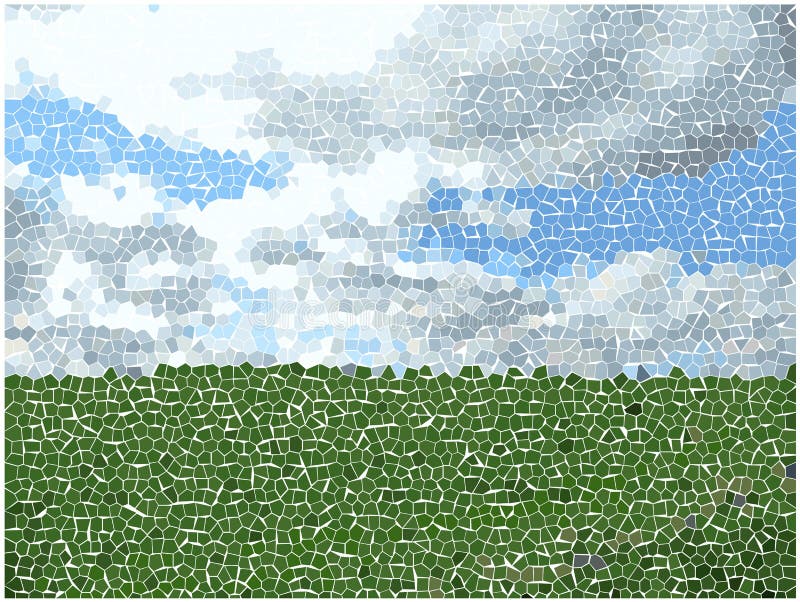 Vector mosaic landscape stock vector. Illustration of spring - 41681109
