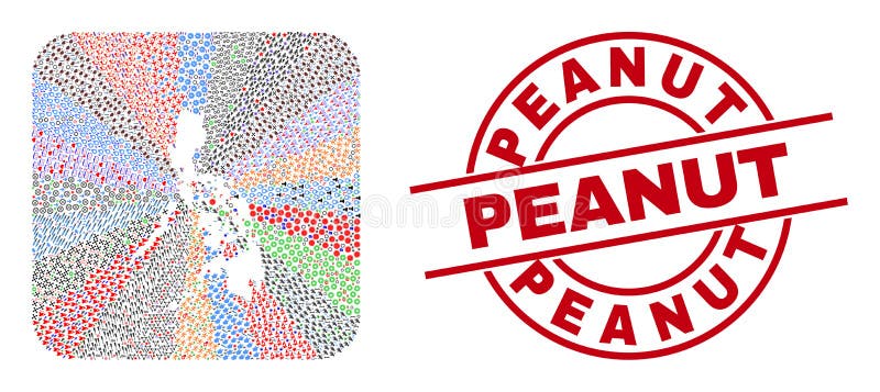 Peanut Seal and Philippines Map Stencil Mosaic Stock Vector ...