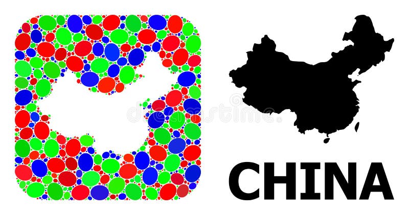 Mosaic Hole and Solid Map of China Stock Vector - Illustration of ...