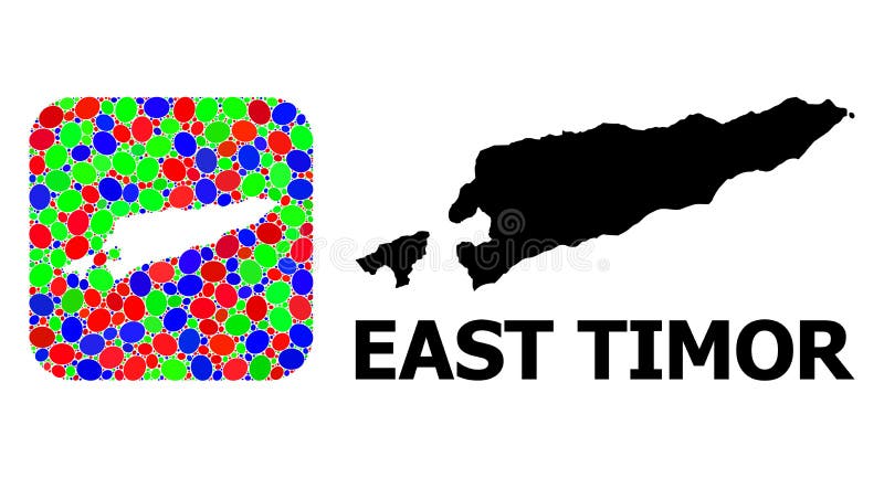 Mosaic Stencil and Solid Map of East Timor Stock Vector - Illustration ...