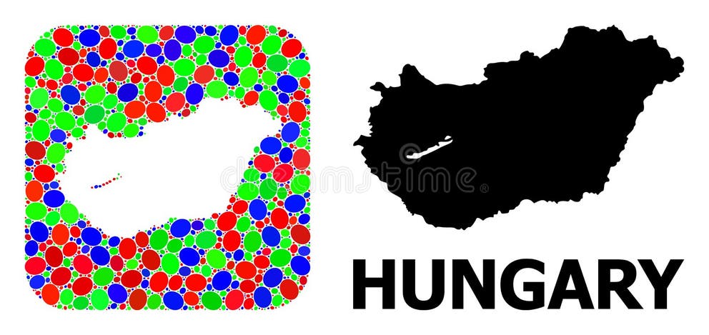 Mosaic Hole and Solid Map of Hungary Stock Vector - Illustration of ...