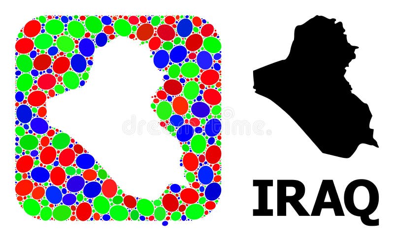 Mosaic Hole and Solid Map of Iraq Stock Vector - Illustration of ...