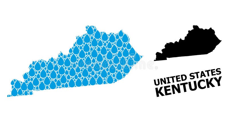 Vector Mosaic Map of Kentucky State of Liquid Tears and Solid Map Stock ...