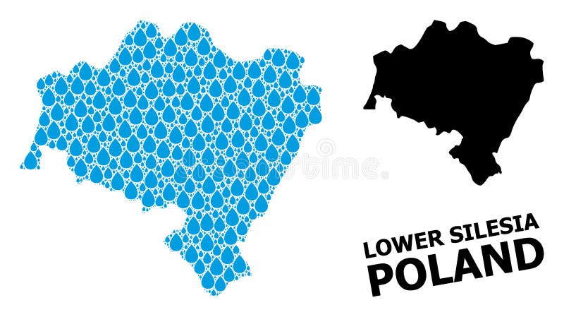Vector Collage Map of Lower Silesia Province of Liquid Drops and Solid ...