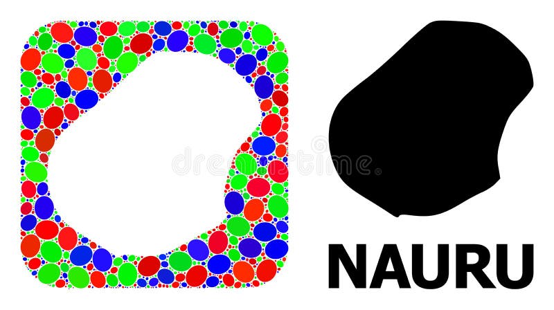 Mosaic Hole and Solid Map of Nauru Stock Vector - Illustration of area ...