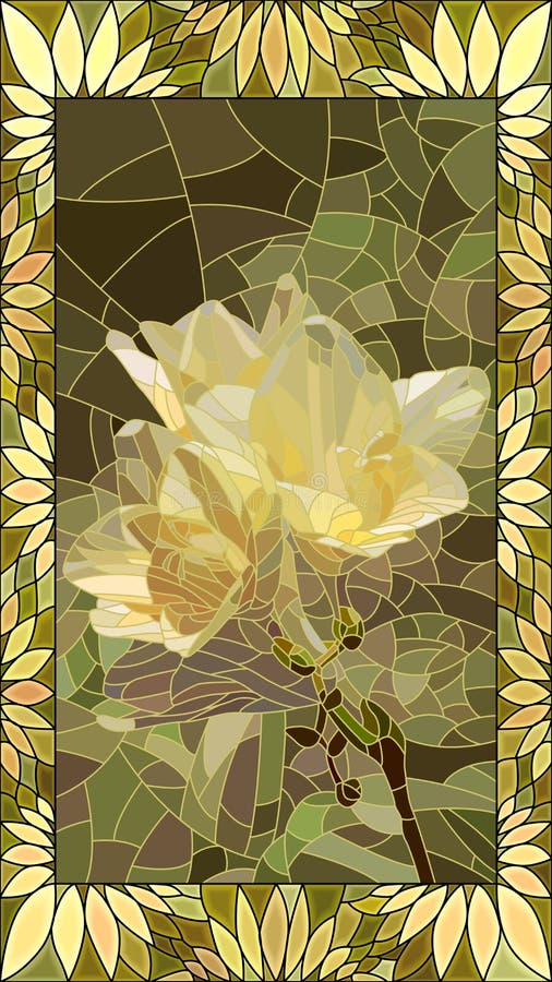 Yellow iris flower stock vector. Illustration of garden - 56166587