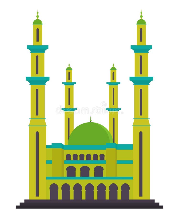 Vector of Mosque Flat Design Stock Vector - Illustration of building ...
