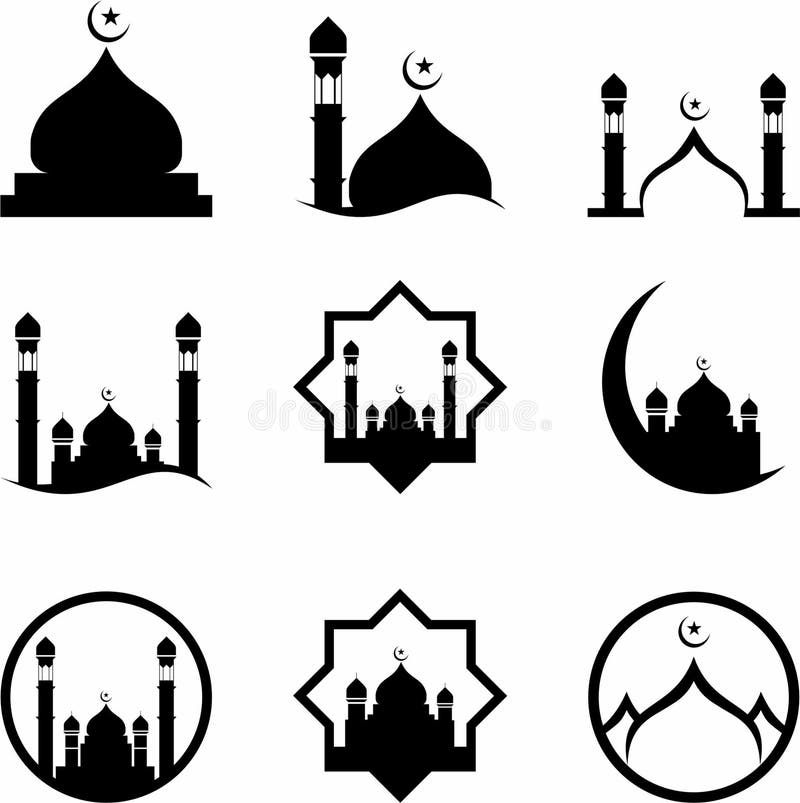 Vector Mosque Vector Icons Simple Illustration Set of 9 Mosque Elements ...