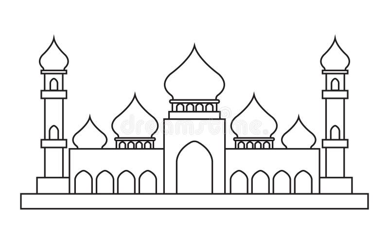 Vector Mosque Minimalist with Outline Style Icon Illustration Stock ...