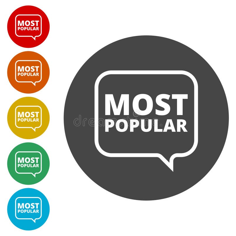 Most Popular Sign, Button, Icon Stock Vector - Illustration of award ...