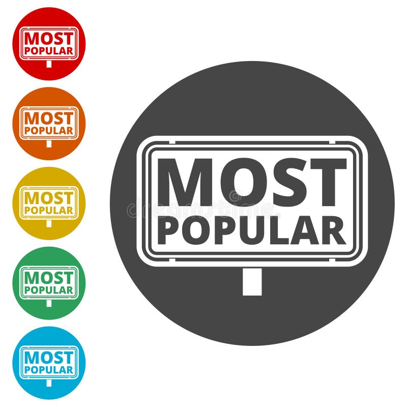 Vector Most Popular Gold Sign, Round Label Stock Illustration ...