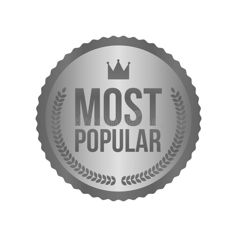 Vector Most Popular Silver Sign, Round Label Stock Illustration ...