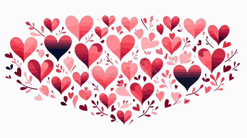 Vector Motif Design Made of Hearts Stock Vector - Illustration of ...