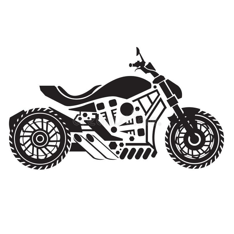 Motorcycle Black Vector Icons Set Stock Vector - Illustration of cycle ...
