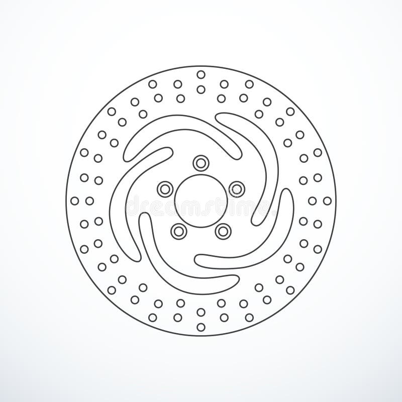 Brake Disc, Brake Drum and Brake Pads. Brake Parts Icons Stock Vector ...