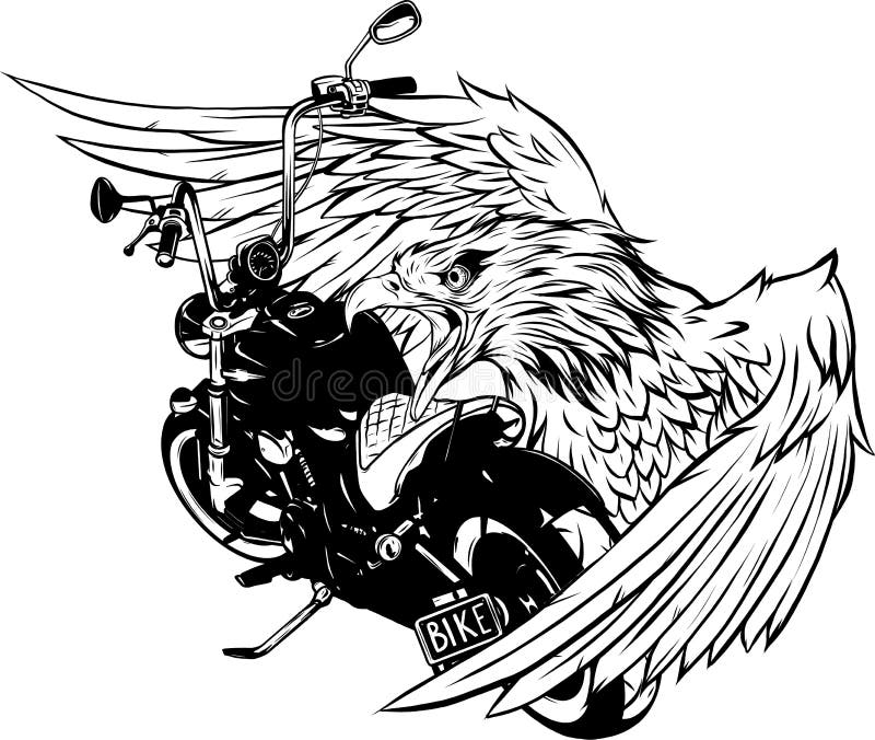 Vector Illustraton of Motorcycle with the Head Eagle Stock Vector ...