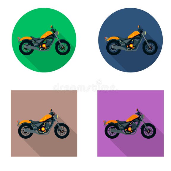 Vector Motorcycles Icon Set in Flat Style. Vector Illustrations with ...