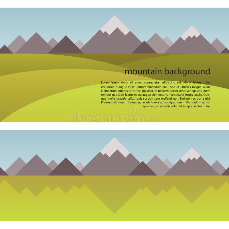 Vector Mountain Background and Seamless Border Stock Vector ...