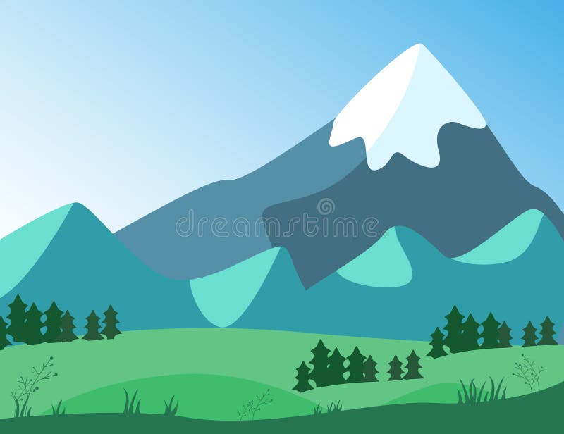Simple Flat Mountains Layered Picture. Abstract Mountains Flat ...