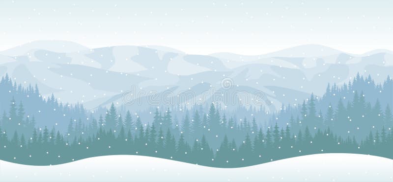 Vector Mountains Forest Texture Seamless Pattern Stock Vector ...